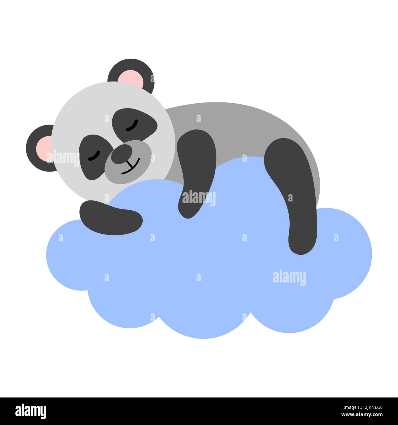 Cartoon panda sleeps on a cloud. Good night, lullaby theme. Vector ...