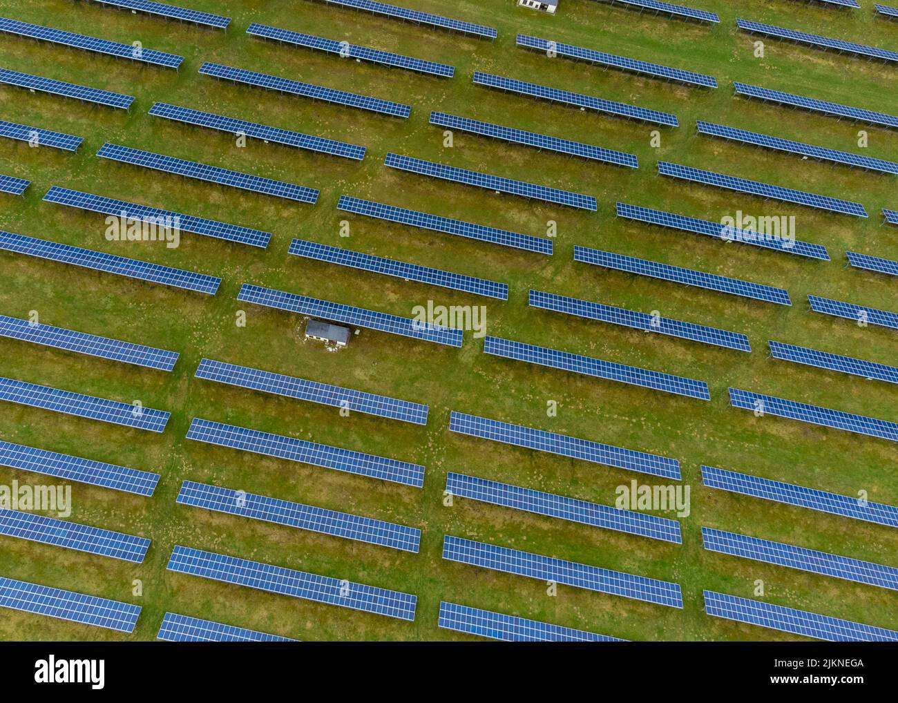 an aerial view of a park with photovoltaic panels Stock Photo - Alamy