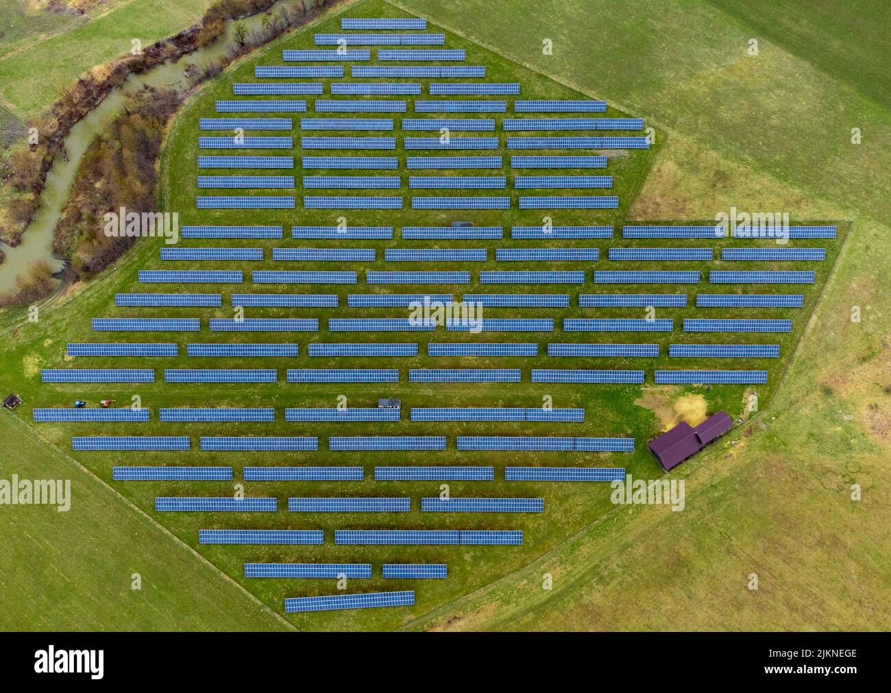 an aerial view of a park with photovoltaic panels Stock Photo - Alamy