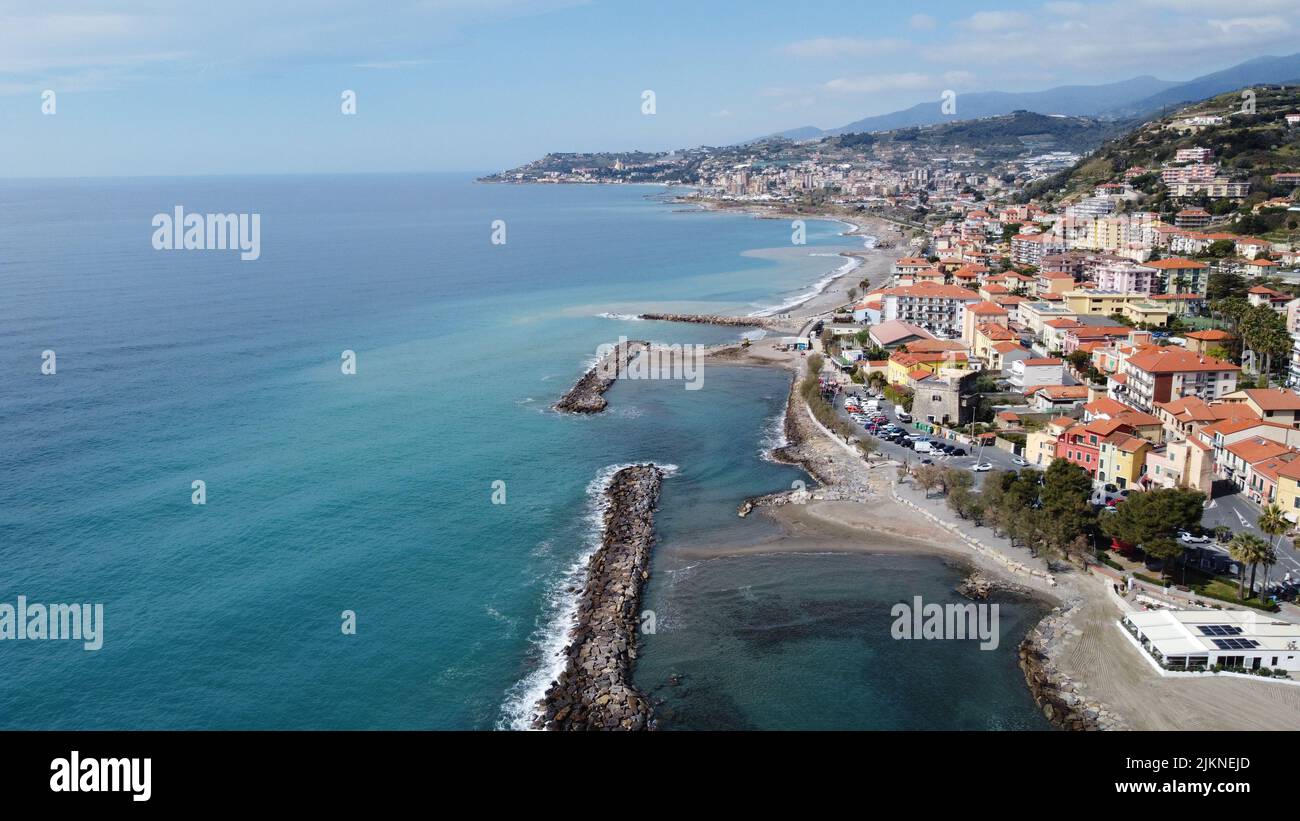 An aerial view of the sea in Riva del Garda, Italy Stock Photo - Alamy