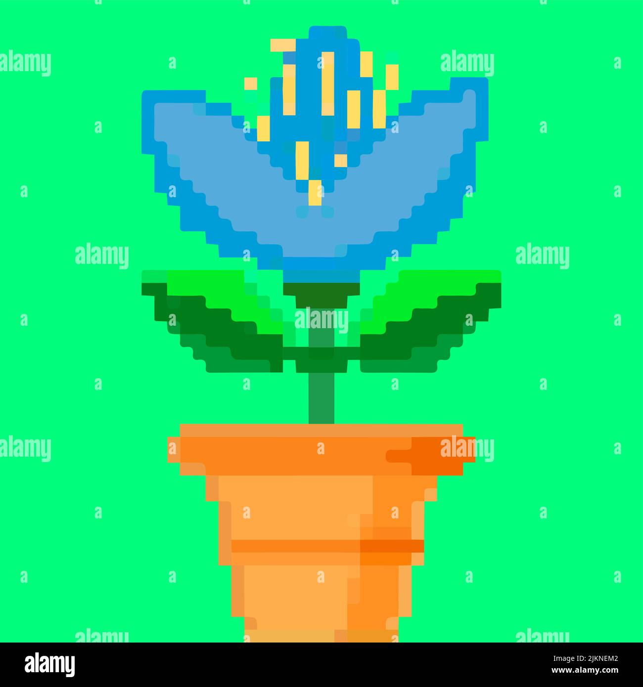 Flower in a pot, pixel art and creating your own garden Stock Vector ...