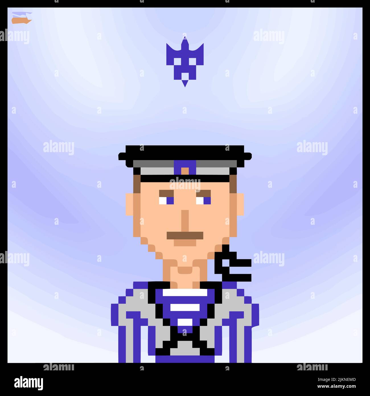 cartoon character in pixel vector art using a color filled background ...