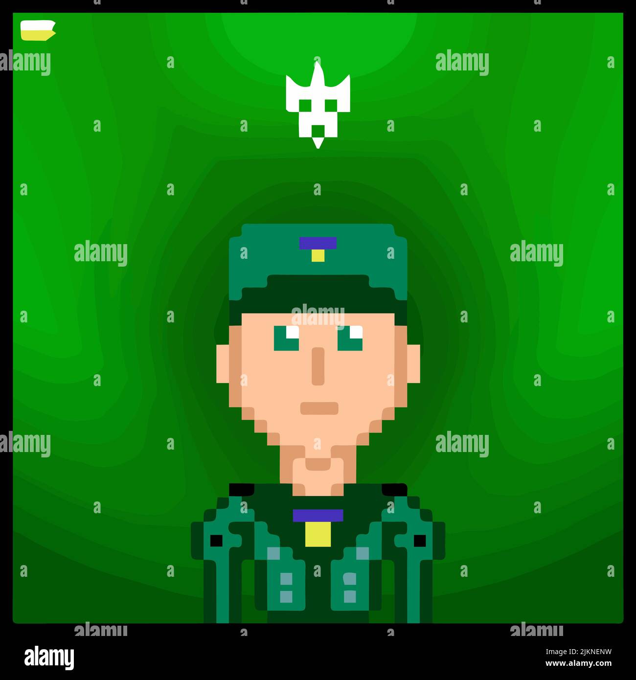 cartoon character in pixel vector art using a color filled background ...
