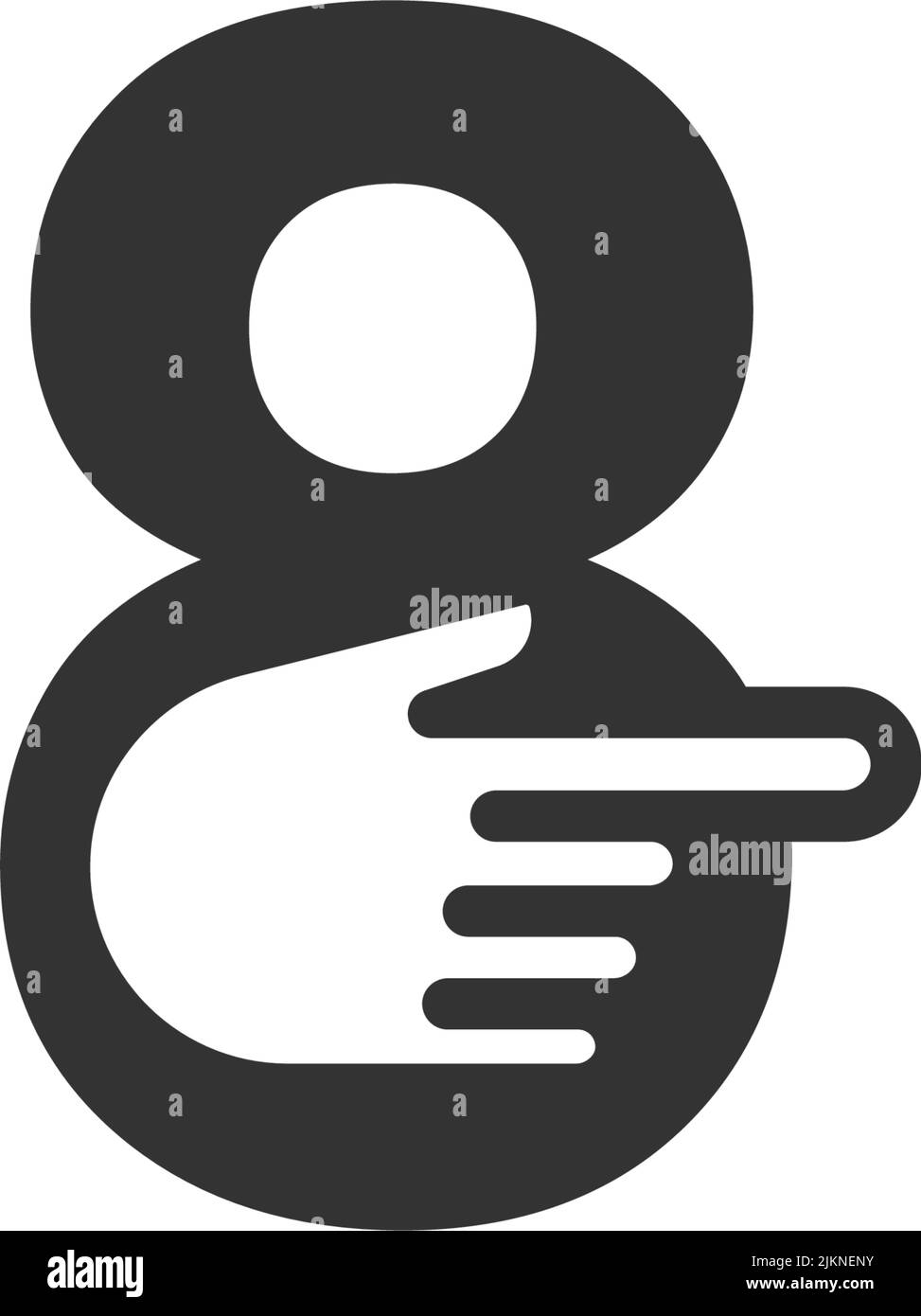 Number combined with a hand cursor icon illustration template Stock ...