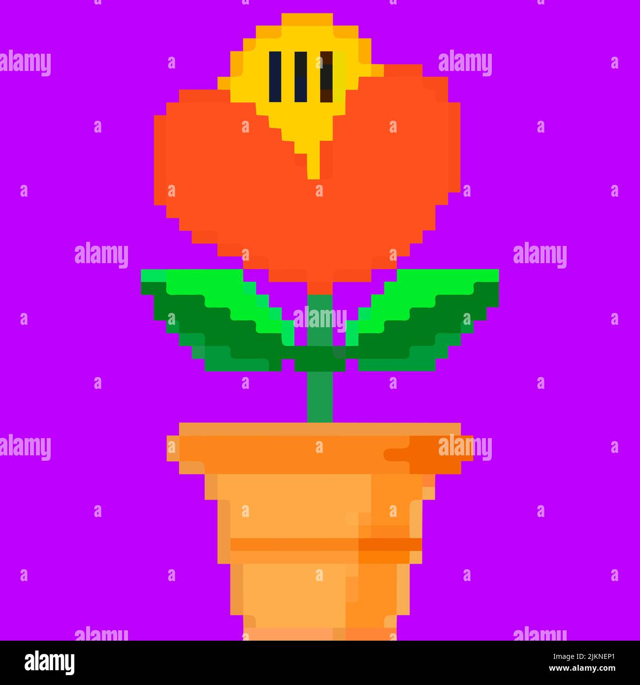 Flower in a pot, pixel art and creating your own garden Stock Vector ...