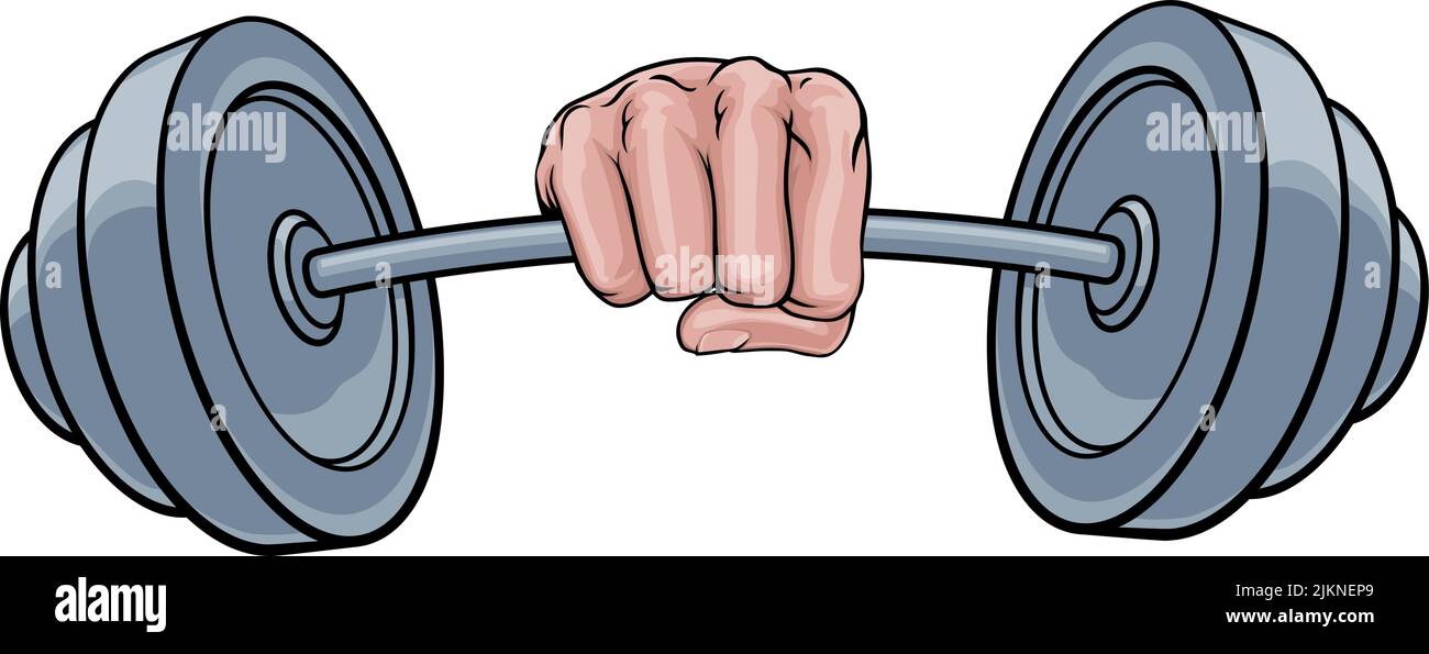 Weight Lifting Fist Hand Holding Barbell Concept Stock Vector Image ...