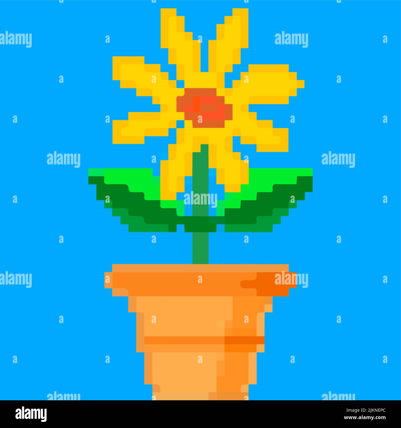 Flower in a pot, pixel art and creating your own garden Stock Vector ...