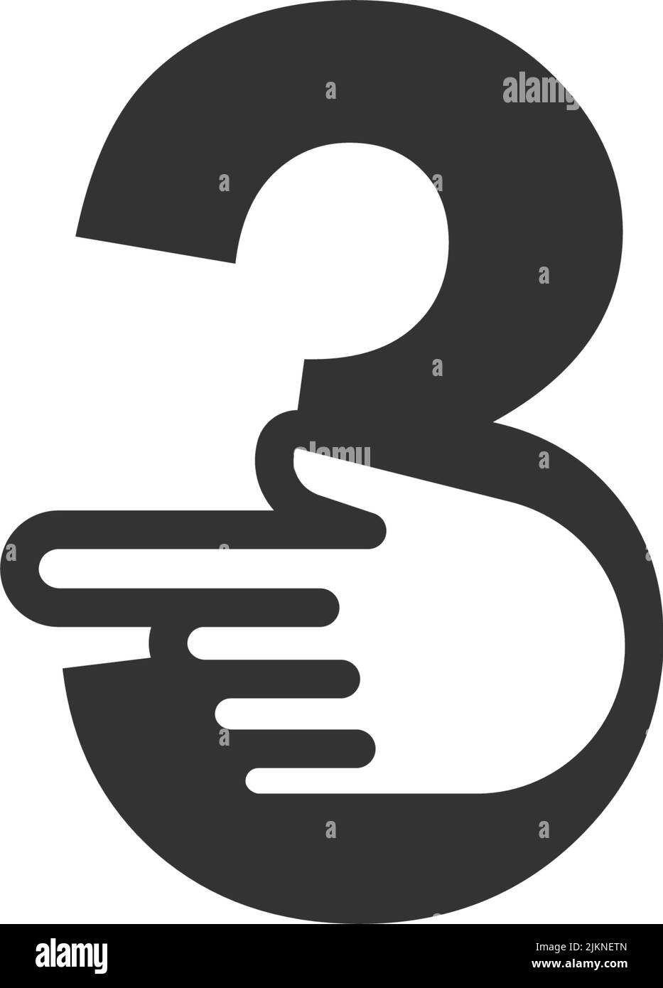 Number combined with a hand cursor icon illustration template Stock ...