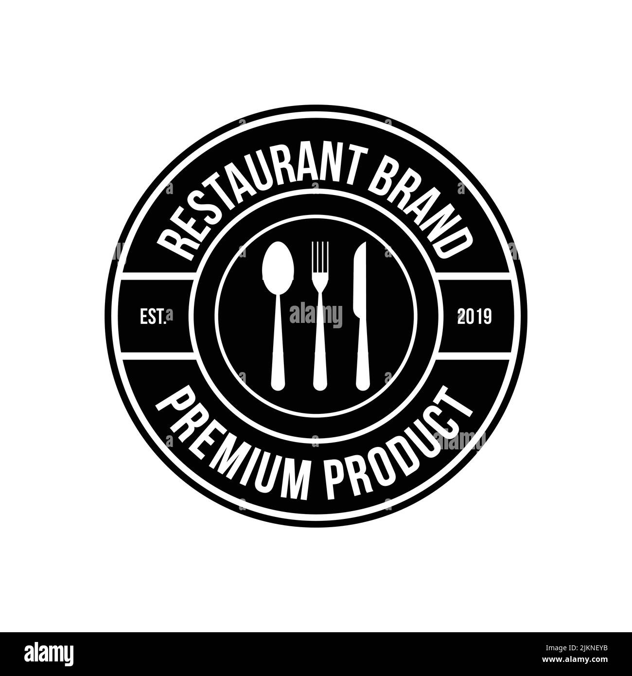 A restaurant logo concept isolated on a white background Stock Vector ...