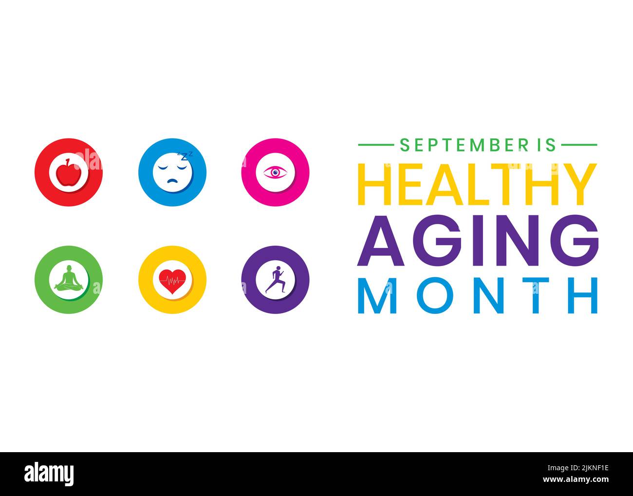 vector illustration of Healthy Aging Month concept design Stock Vector ...