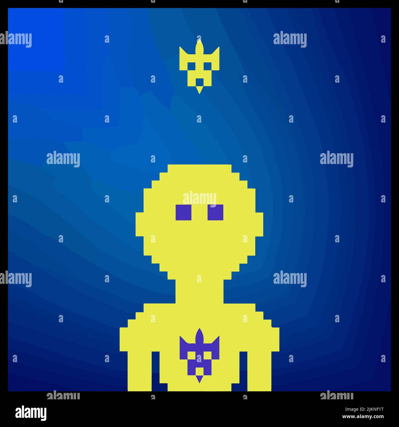 cartoon character in pixel vector art using a color filled background ...