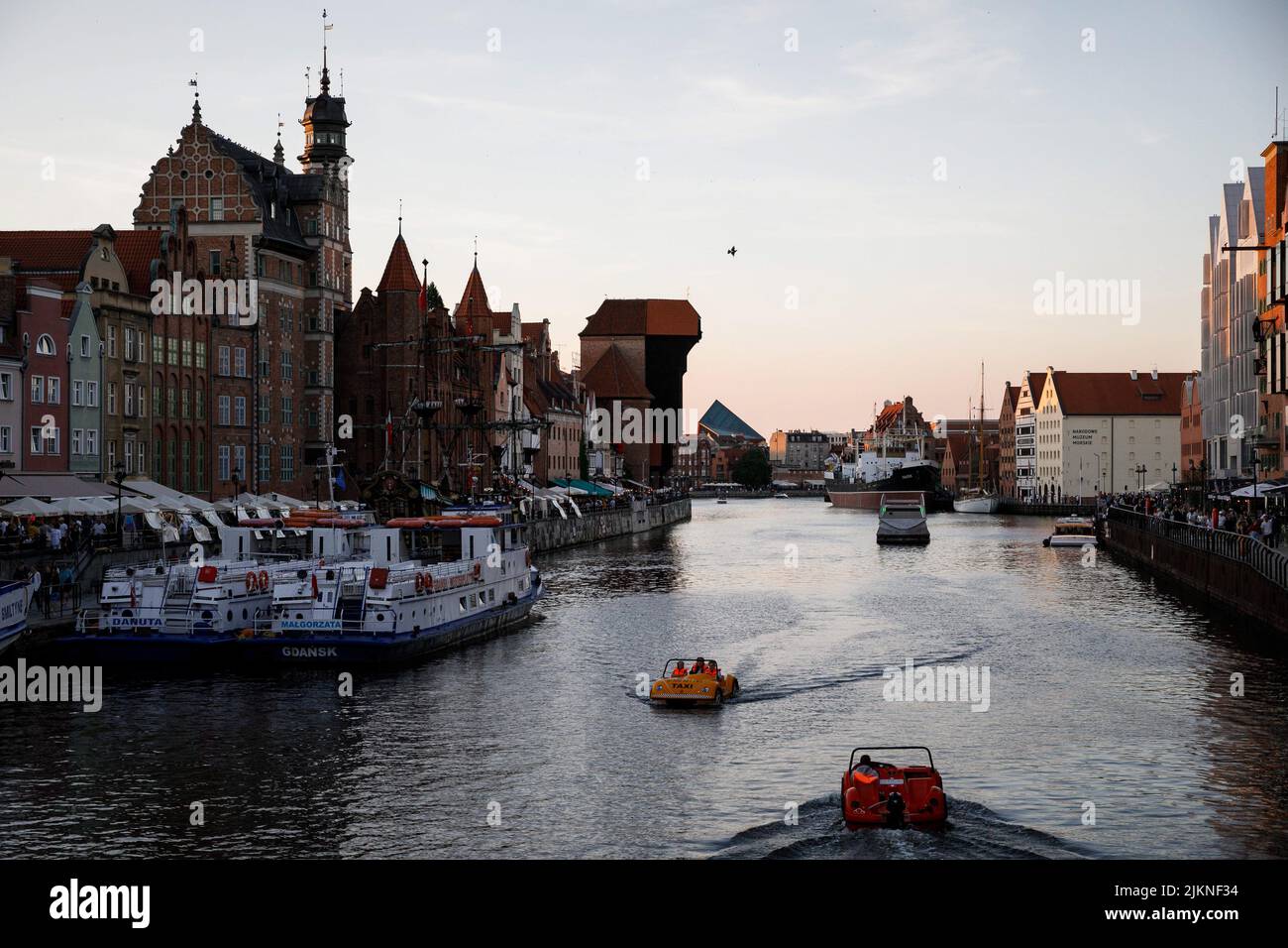 The view to the Motlawa river coast and Crane (also known as Zurav) in ...