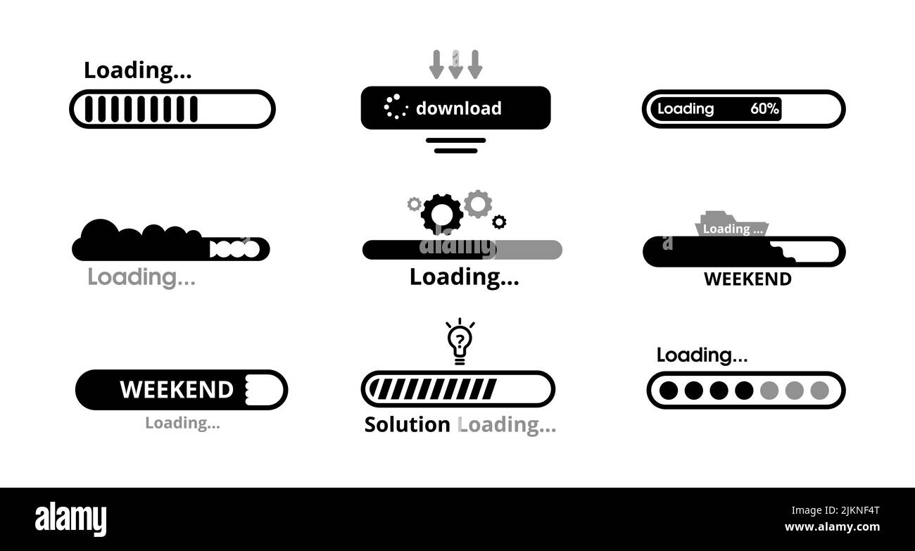 Downloading black line scale set Stock Vector Image & Art - Alamy