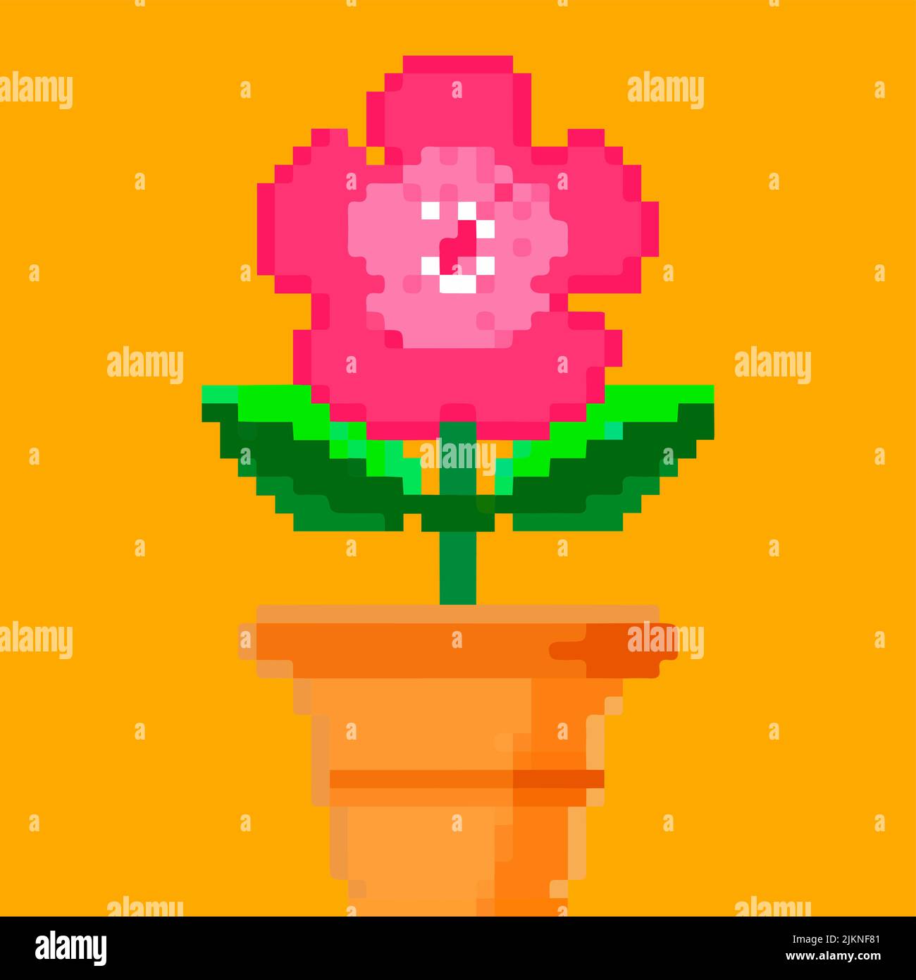 Flower in a pot, pixel art and creating your own garden Stock Vector ...