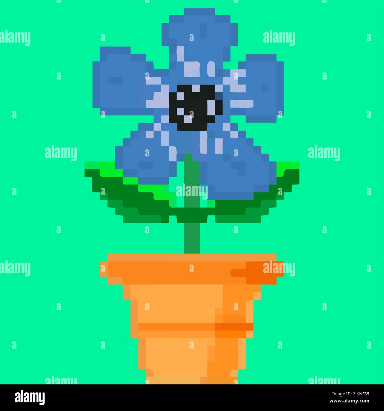 Flower in a pot, pixel art and creating your own garden Stock Vector ...