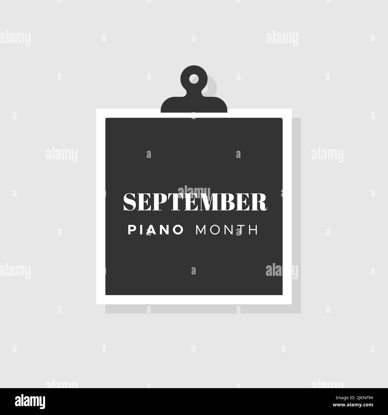 Piano month. September. Grey blurred background. Vector illustration ...