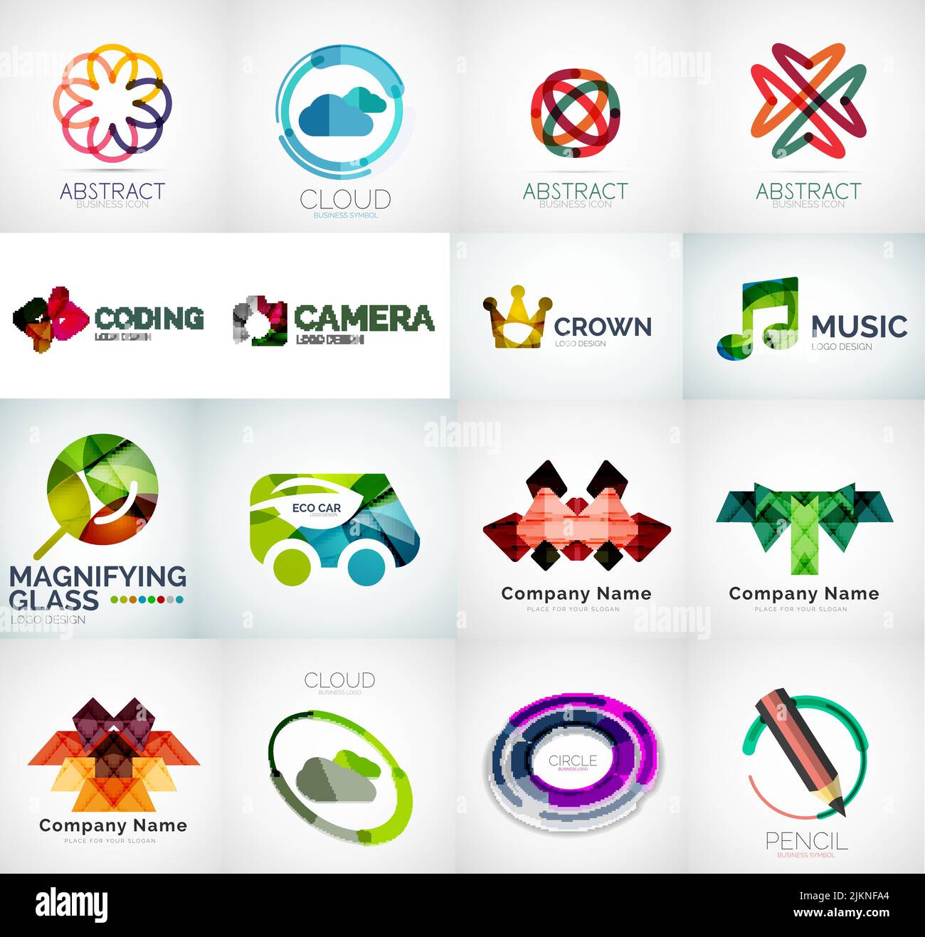 Abstract company logo vector collection - 16 modern various business ...
