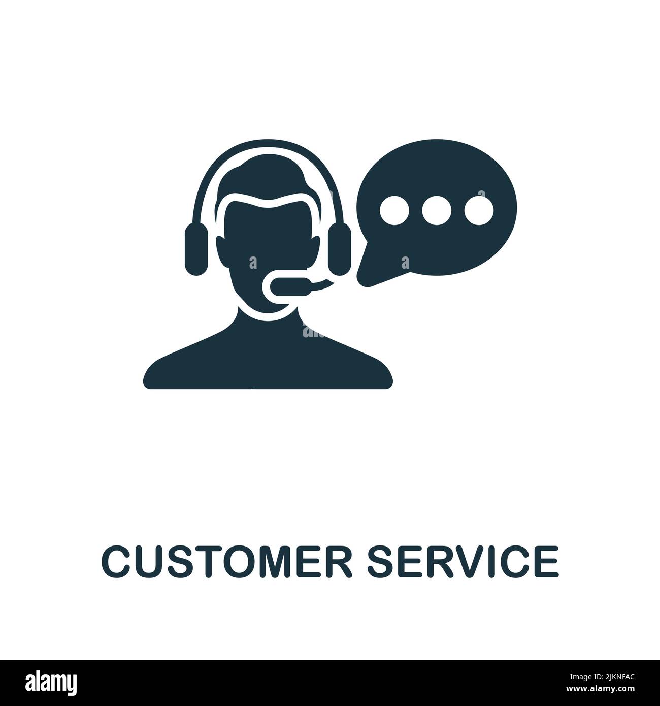 Customer Service icon. Monochrome simple line Online Store icon for ...