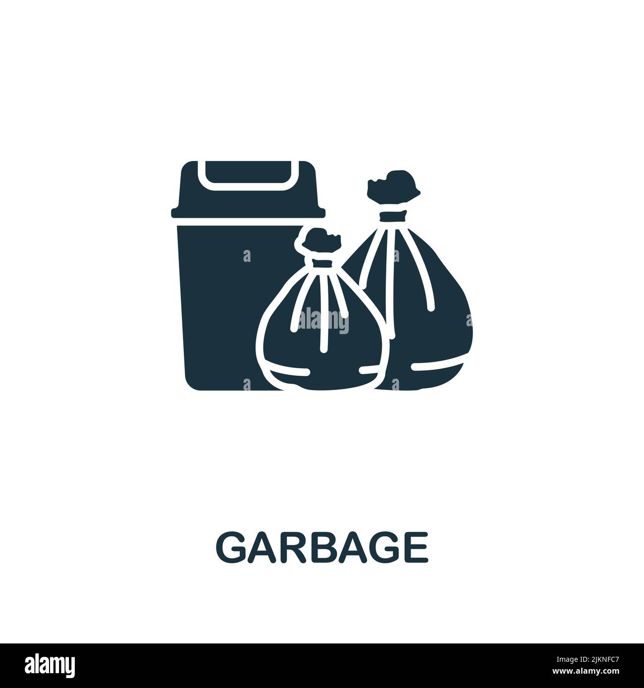 Garbage icon. Monochrome simple line Housekeeping icon for templates ...