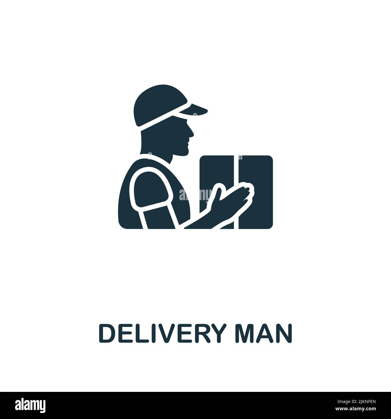 Delivery Man icon. Monochrome simple line Online Store icon for ...