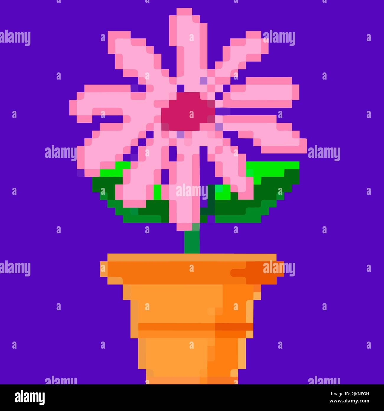 Flower in a pot, pixel art and creating your own garden Stock Vector ...