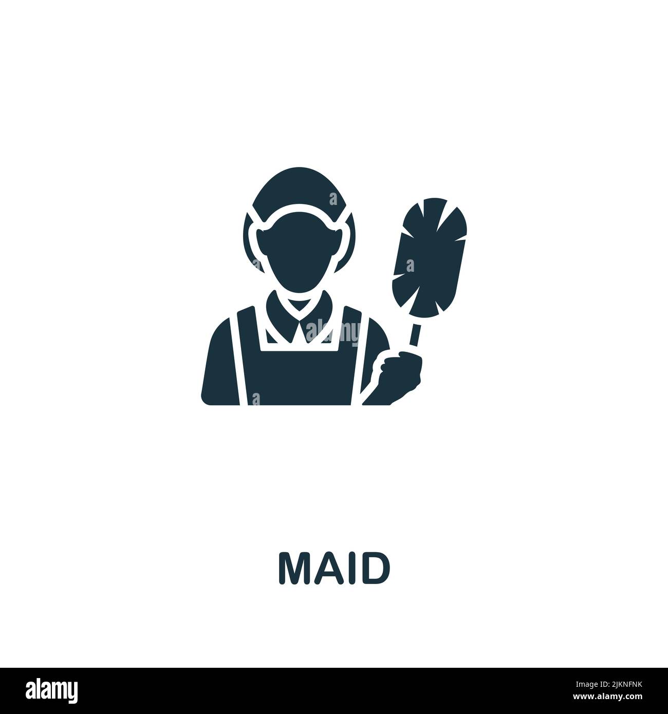 Maid icon. Monochrome simple line Housekeeping icon for templates, web ...
