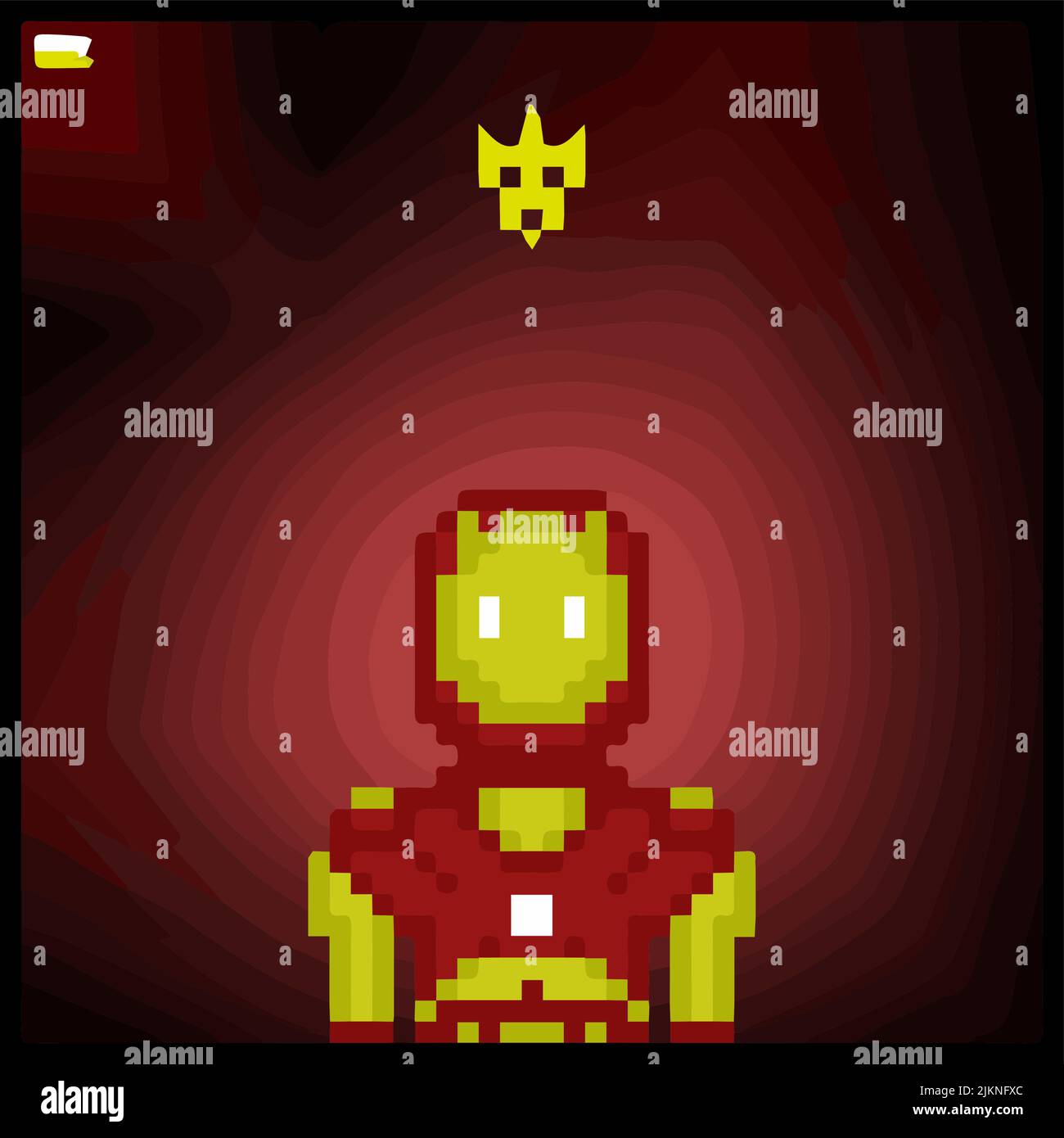 cartoon character in pixel vector art using a color filled background ...