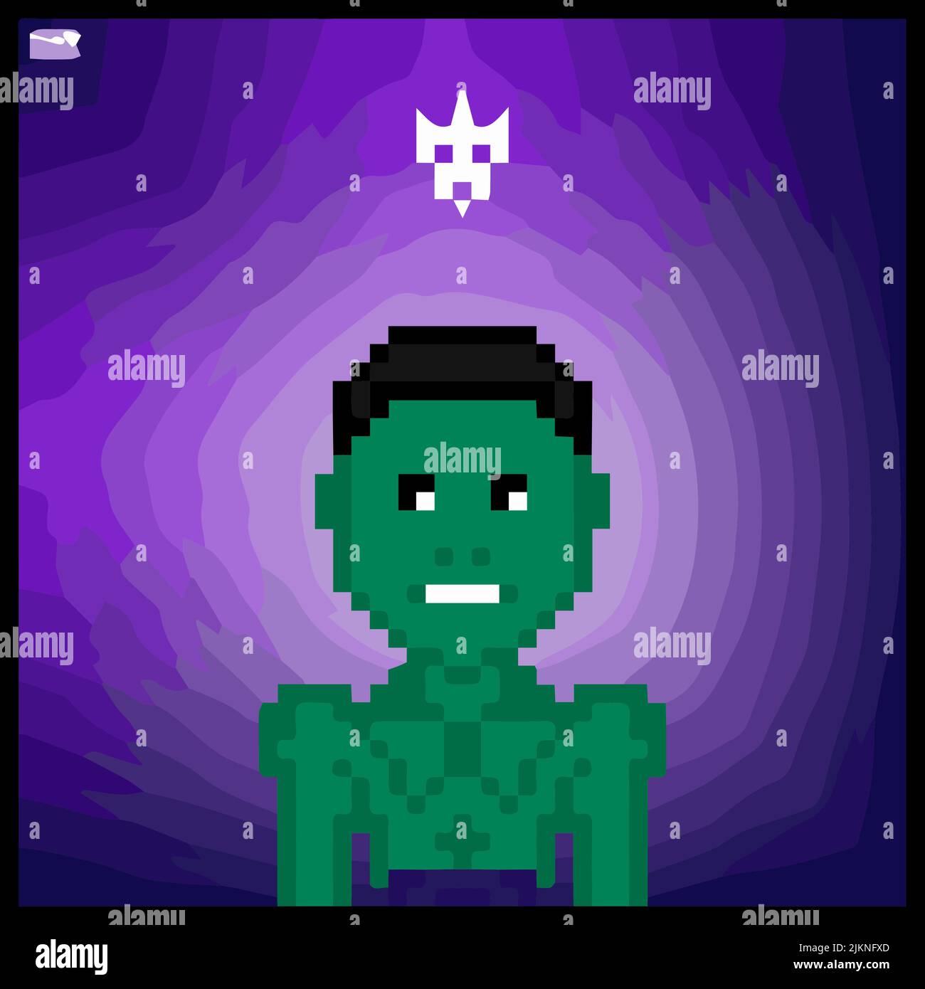 cartoon character in pixel vector art using a color filled background ...