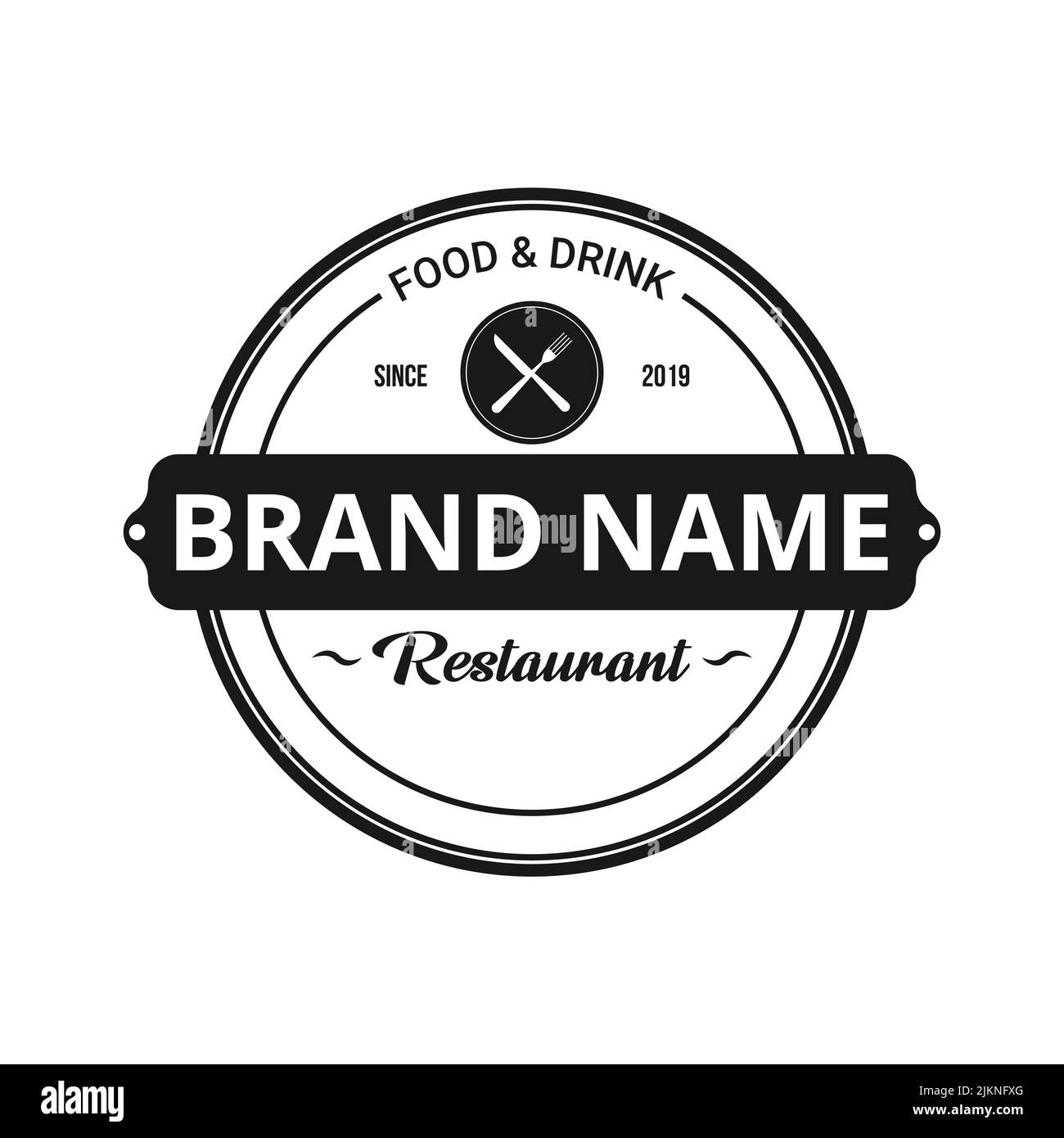 A food company or restaurant logo concept isolated on a white ...