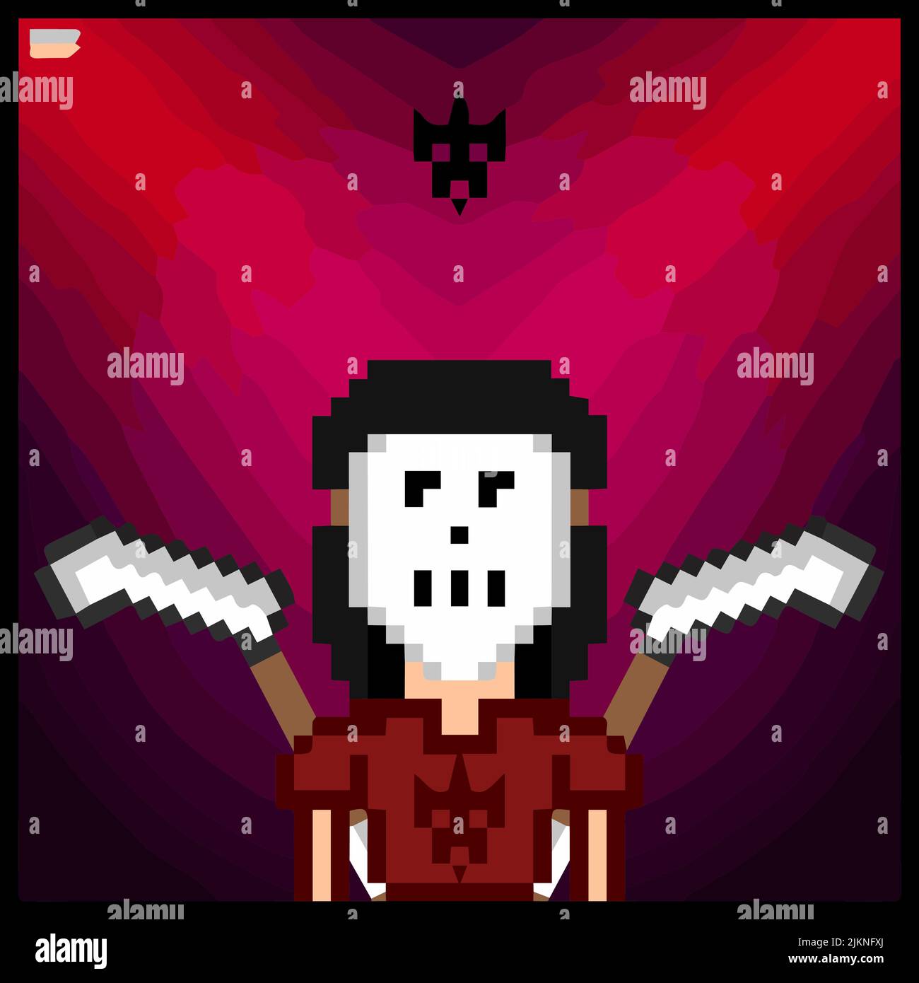 cartoon character in pixel vector art using a color filled background ...