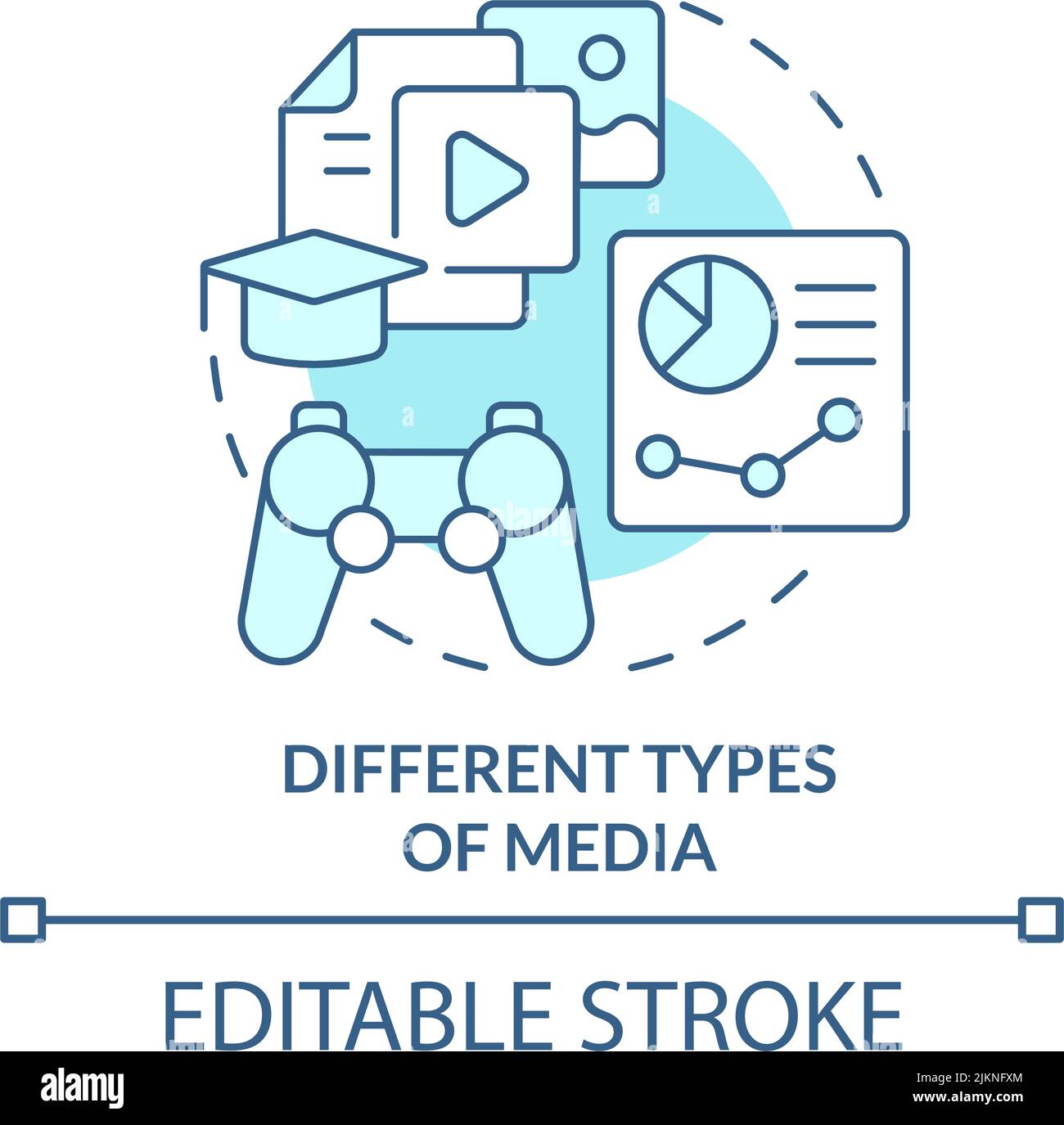 Different types of media turquoise concept icon Stock Vector Image ... Different types of media turquoise concept icon Stock Vector Image ...