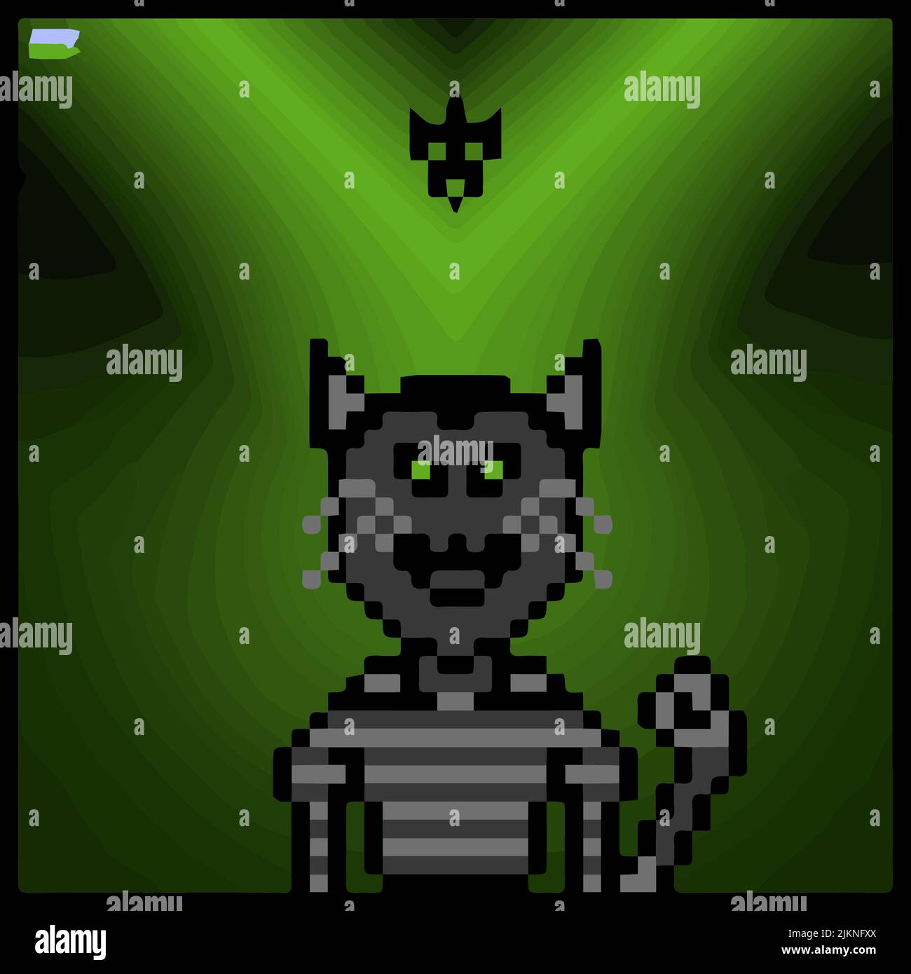 cartoon character in pixel vector art using a color filled background ...