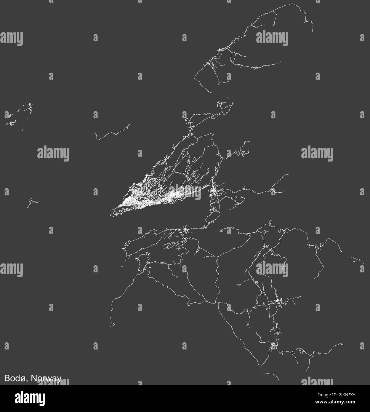 Street roads map of BODØ, NORWAY Stock Vector Image & Art - Alamy