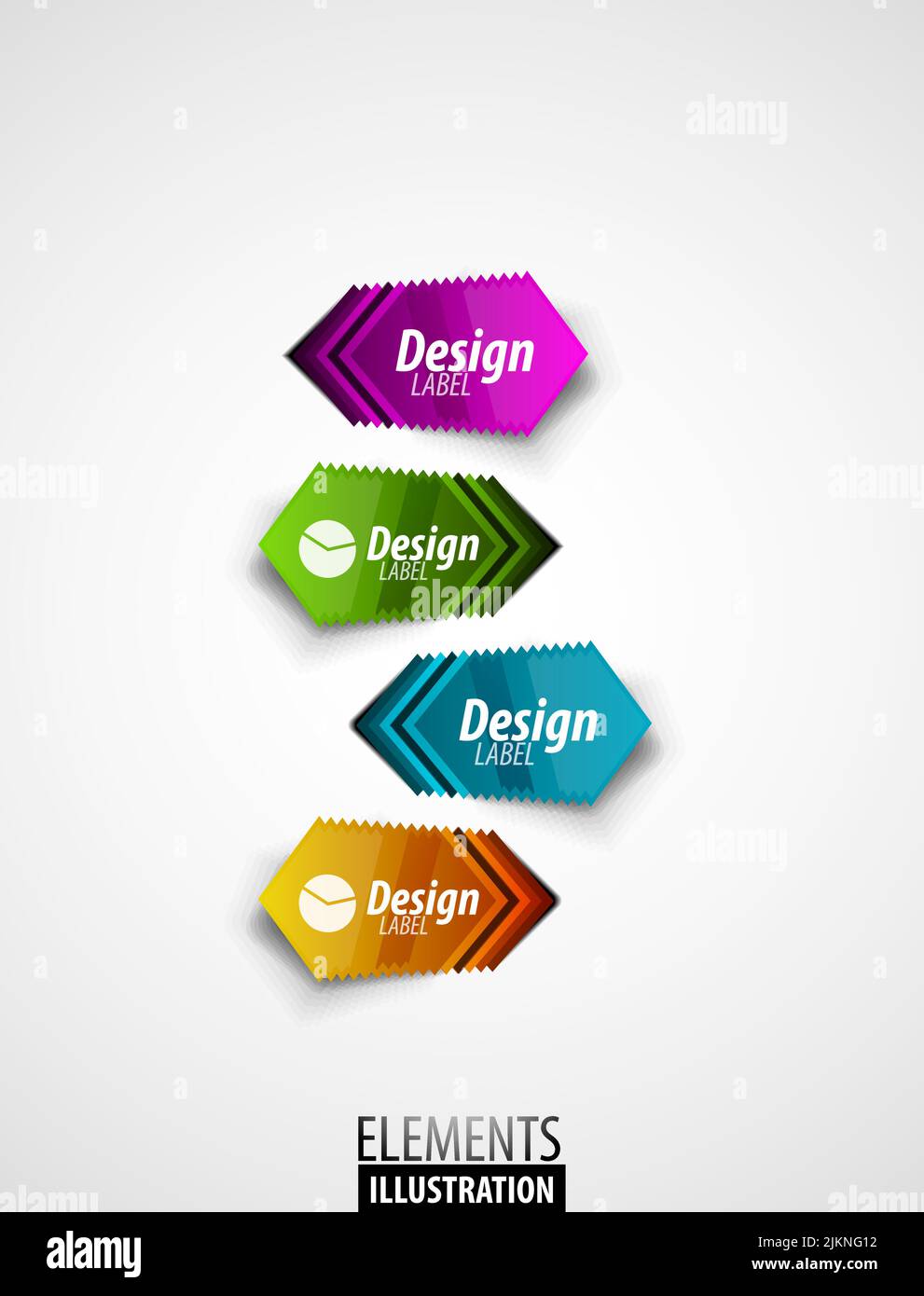 Set of colorful vector arrow labels with sample text Stock Vector Image ...