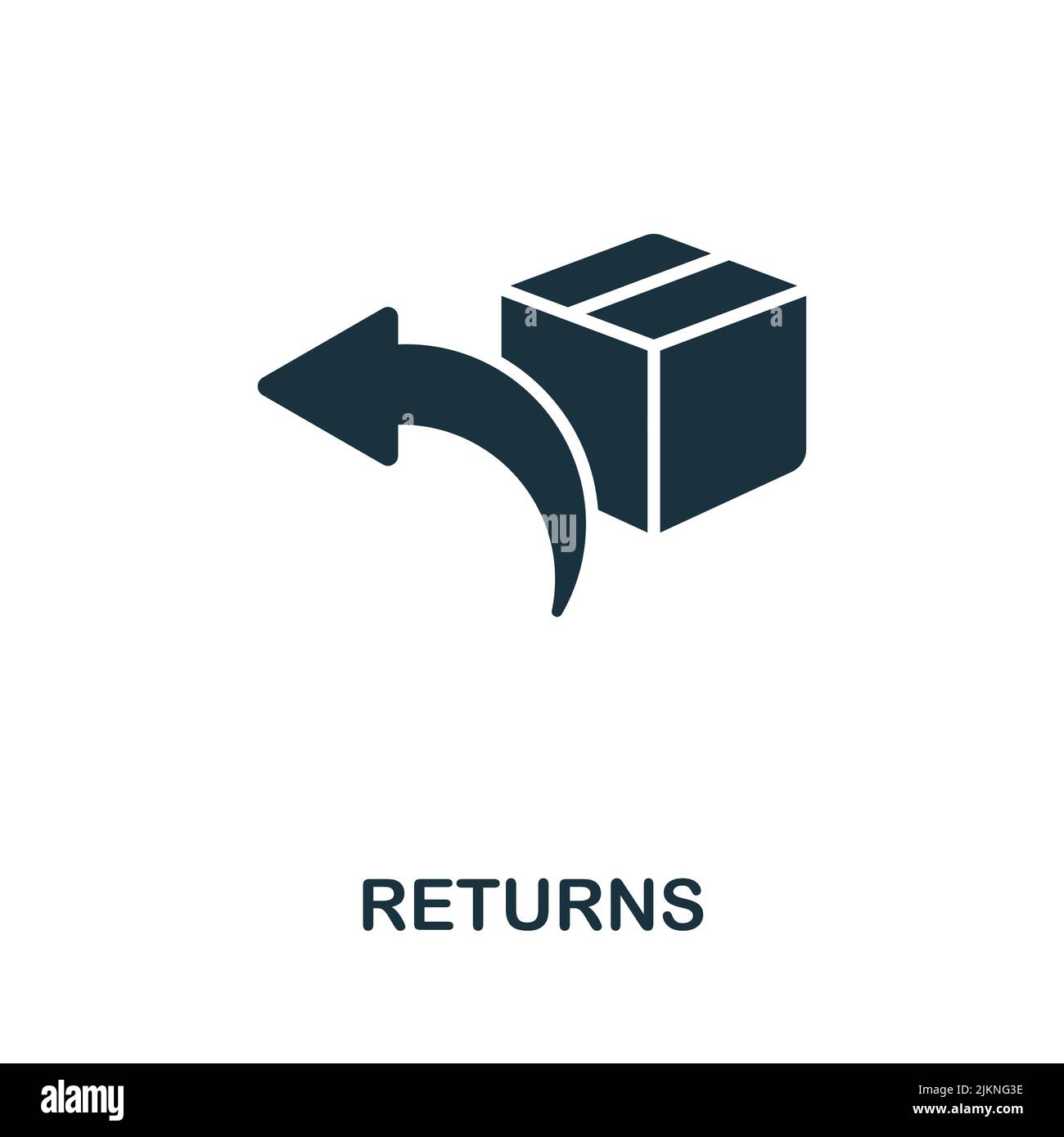 Returns icon. Monochrome simple line Online Store icon for templates ...