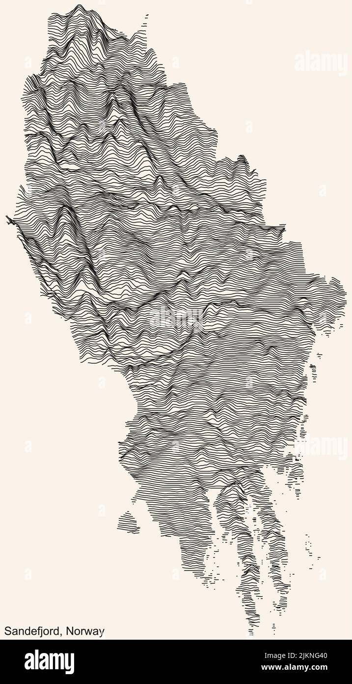 Topographic relief map of SANDEFJORD, NORWAY Stock Vector Image & Art ...