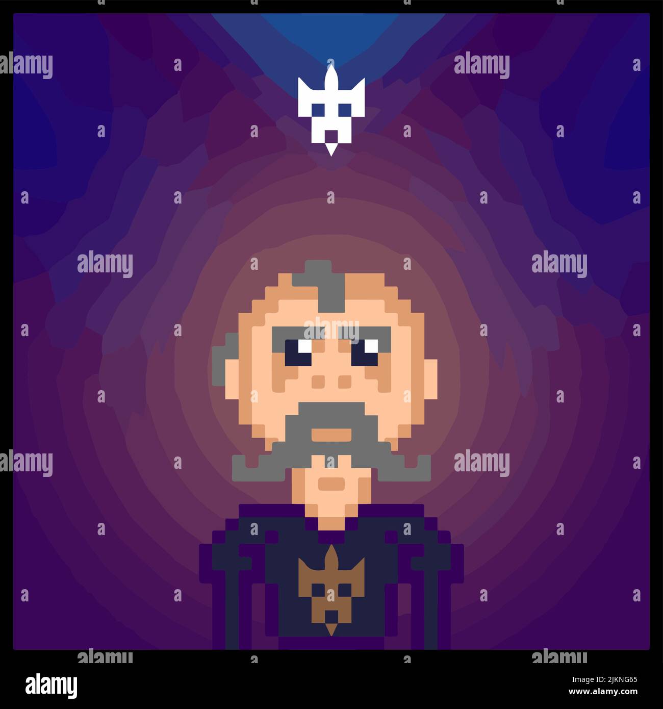 Cartoon Character In Pixel Vector Art Using A Color Filled Background Stock Vector Image And Art