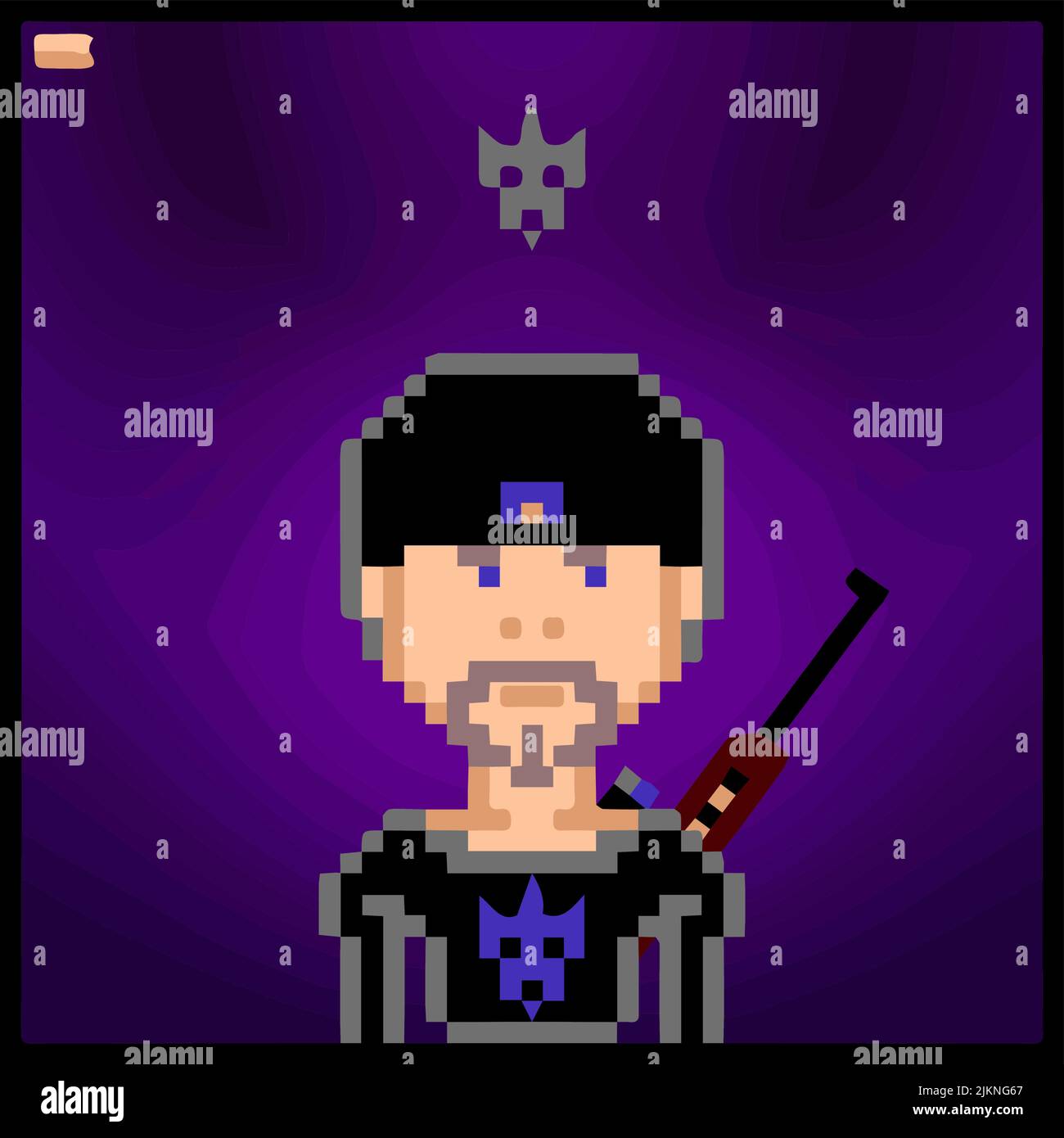 cartoon character in pixel vector art using a color filled background ...