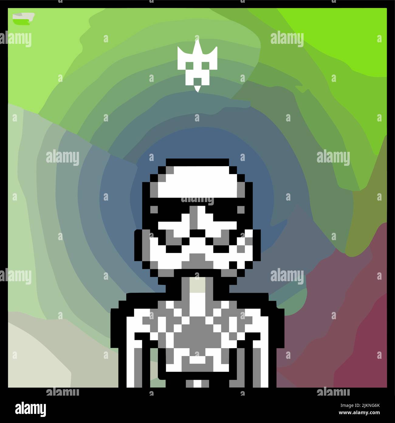 cartoon character in pixel vector art using a color filled background ...