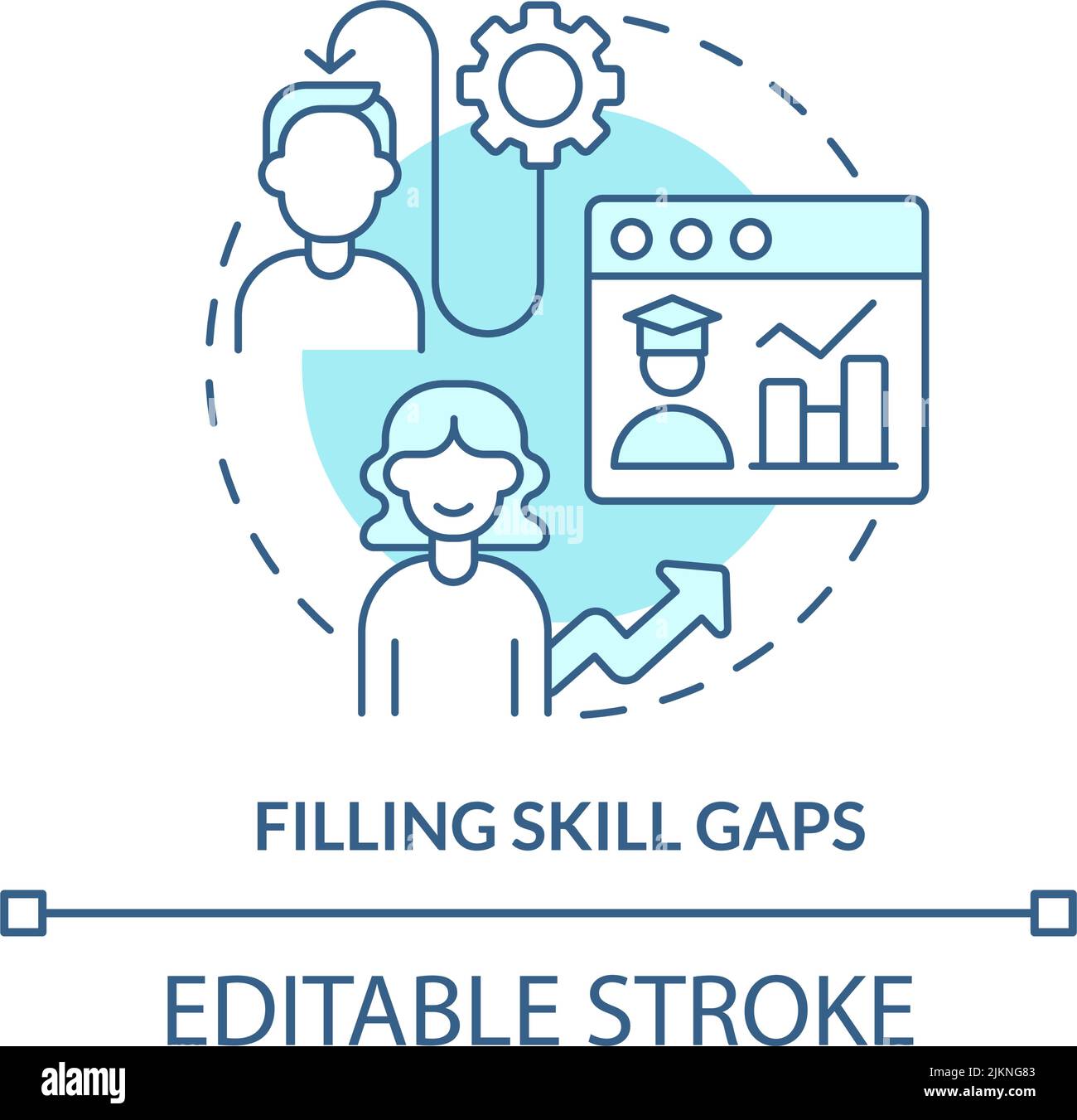 Filling skill gaps turquoise concept icon Stock Vector Image & Art - Alamy