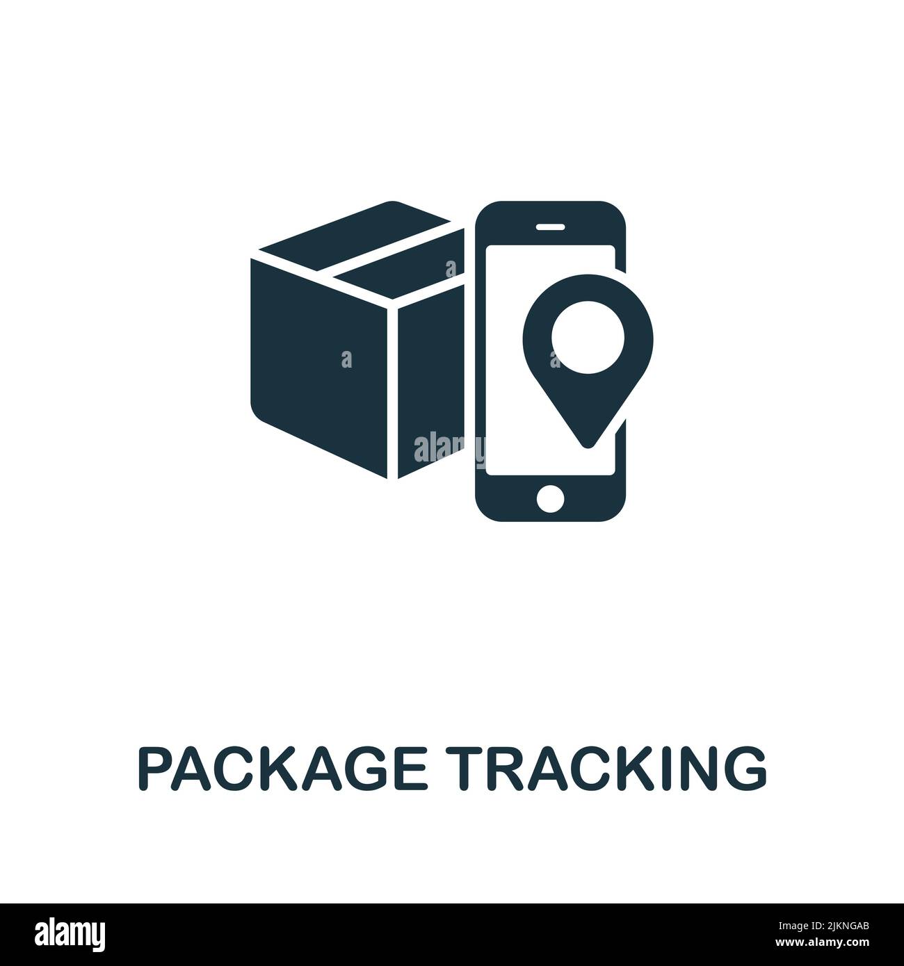Package Tracking icon. Monochrome simple line Online Store icon for ...