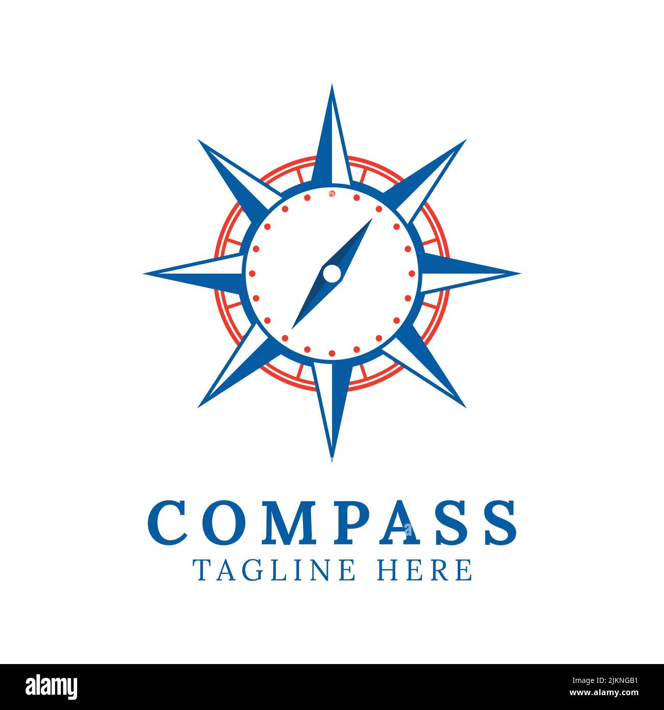 A tourism company logo concept with a compass isolated on a white ...