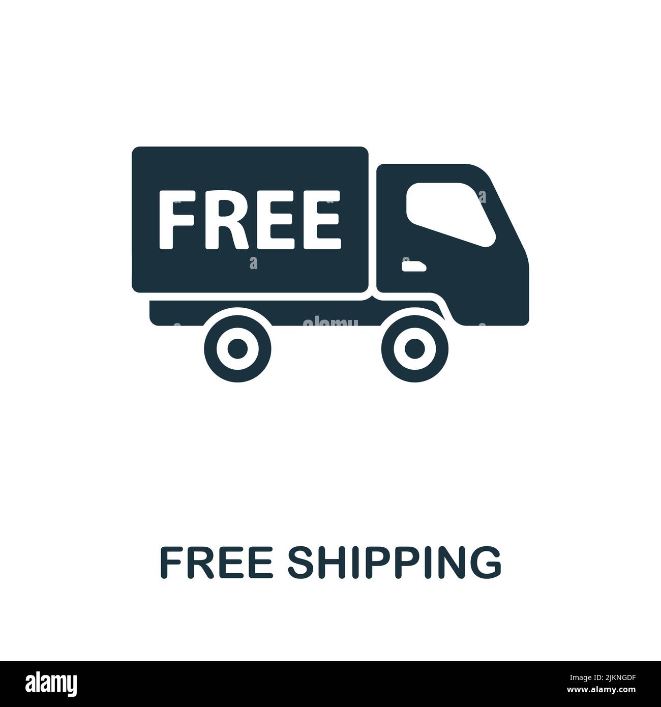 Free Shipping icon. Monochrome simple line Online Store icon for ...