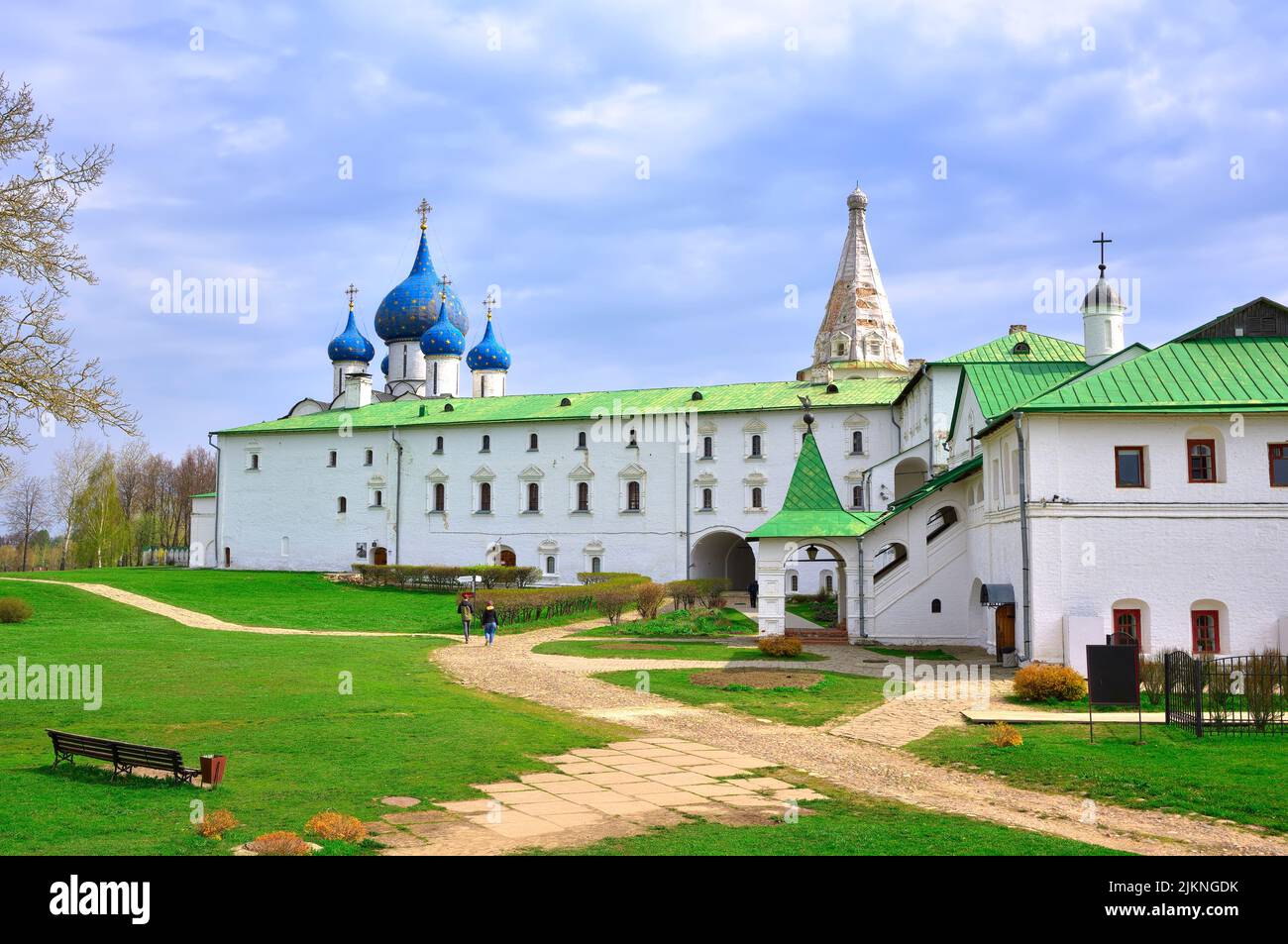Suzdal, Russia, 05.09.2022. The courtyard of the old Kremlin. Bishops ...