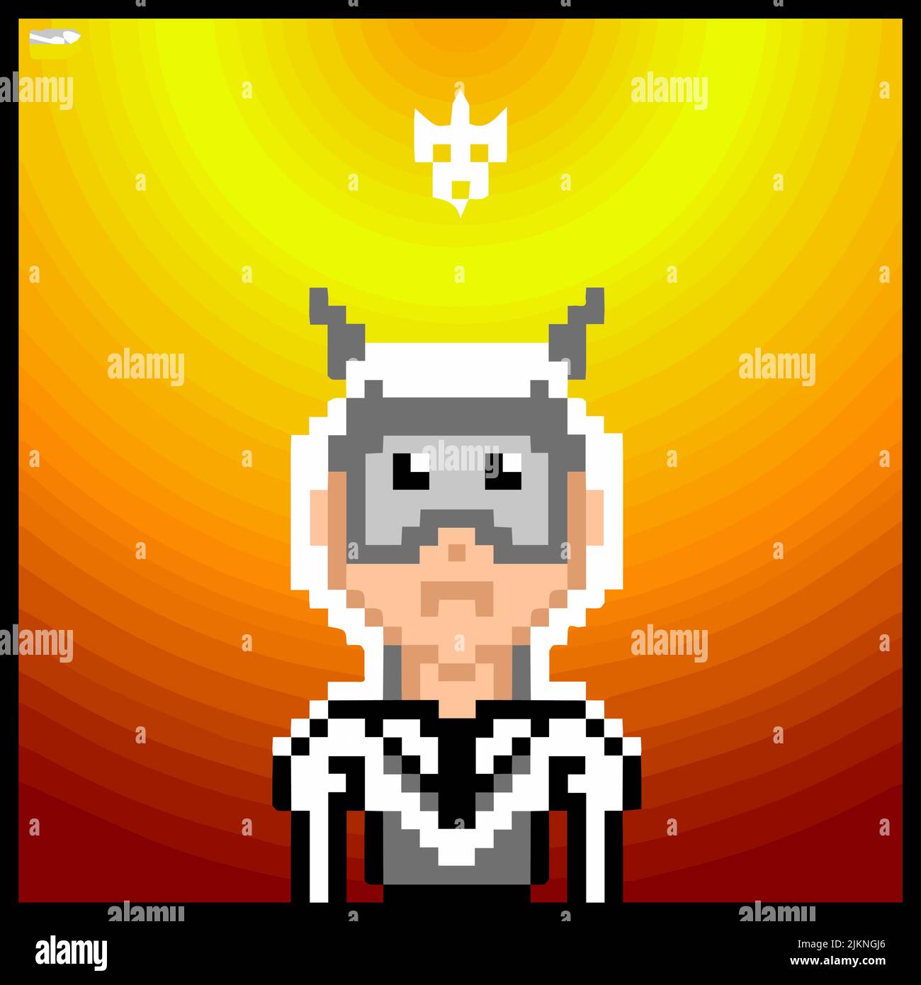 cartoon character in pixel vector art using a color filled background ...