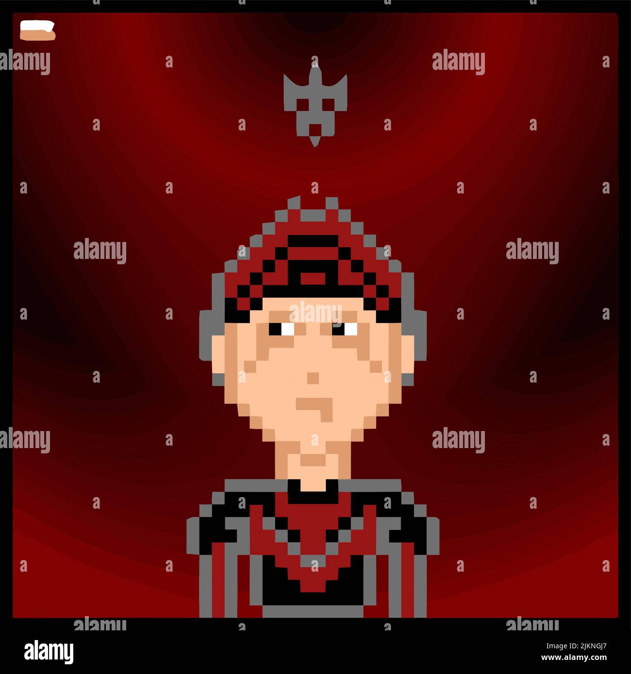 cartoon character in pixel vector art using a color filled background ...