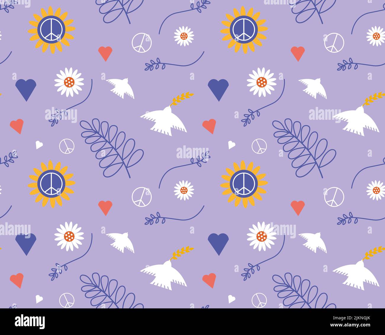 Floral peace pattern Stock Vector Images - Alamy