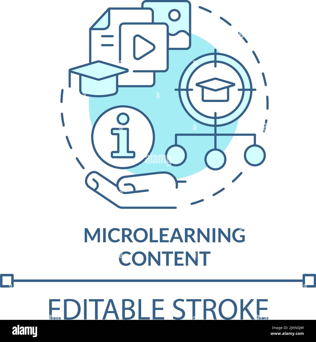 Microlearning content turquoise concept icon Stock Vector Image & Art ...