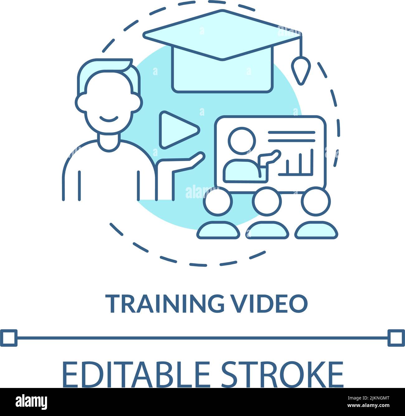 Training video turquoise concept icon Stock Vector Image & Art - Alamy
