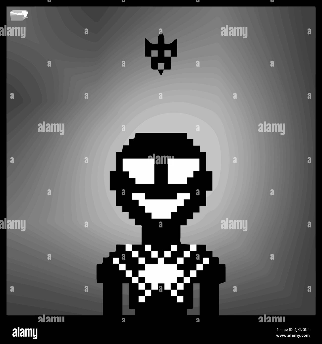 cartoon character in pixel vector art using a color filled background ...